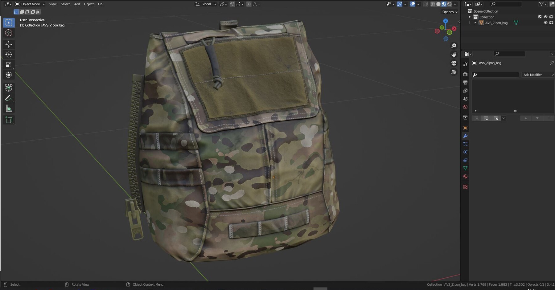 ArtStation - AVS ZIP-ON BACKPACK | Game Assets
