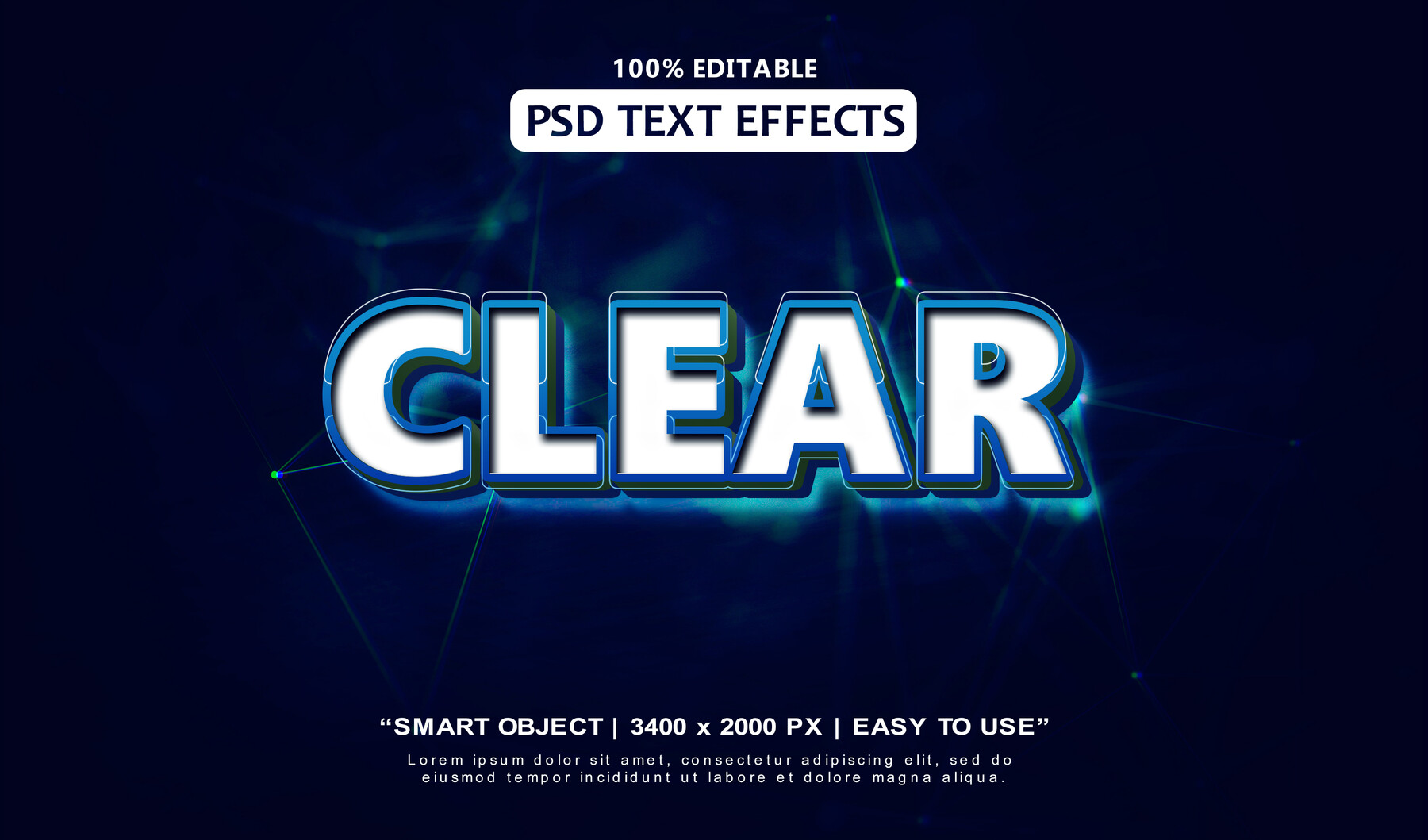 ArtStation - Clear PSD fully editable text effect. Layer style PSD mockup template. | Artworks