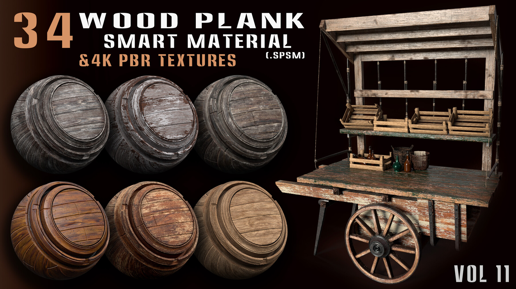 ArtStation - 34 Wood plank smart material + 4k PBR textures - Vol 11 ...