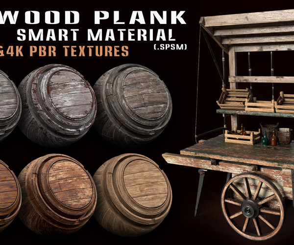 ArtStation - 34 Wood plank smart material + 4k PBR textures - Vol 11 ...