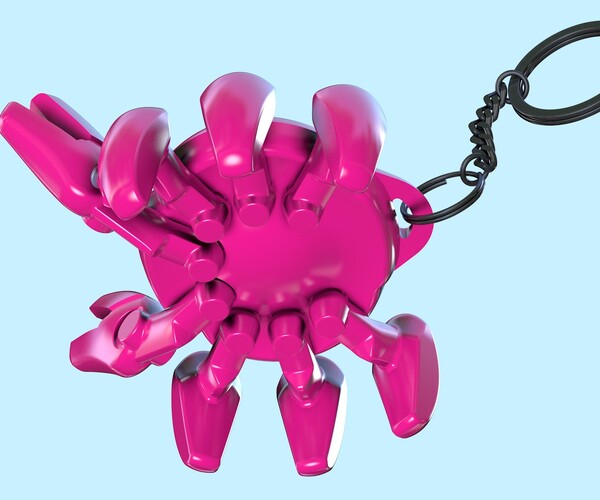 ArtStation - Crab Mascot, Keychain, Keyring STL file for 3D print. v2 ...