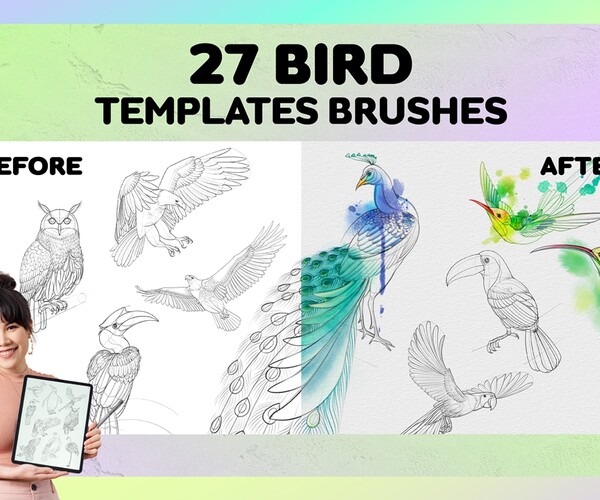 ArtStation - Bird Procreate Brush | 27 Bird Brushes for Procreate | Brushes