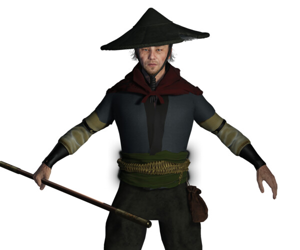 ArtStation - 3D REALISTIC MALE CHARACTER - OLD JAPANESE KNIGHT 01 ...