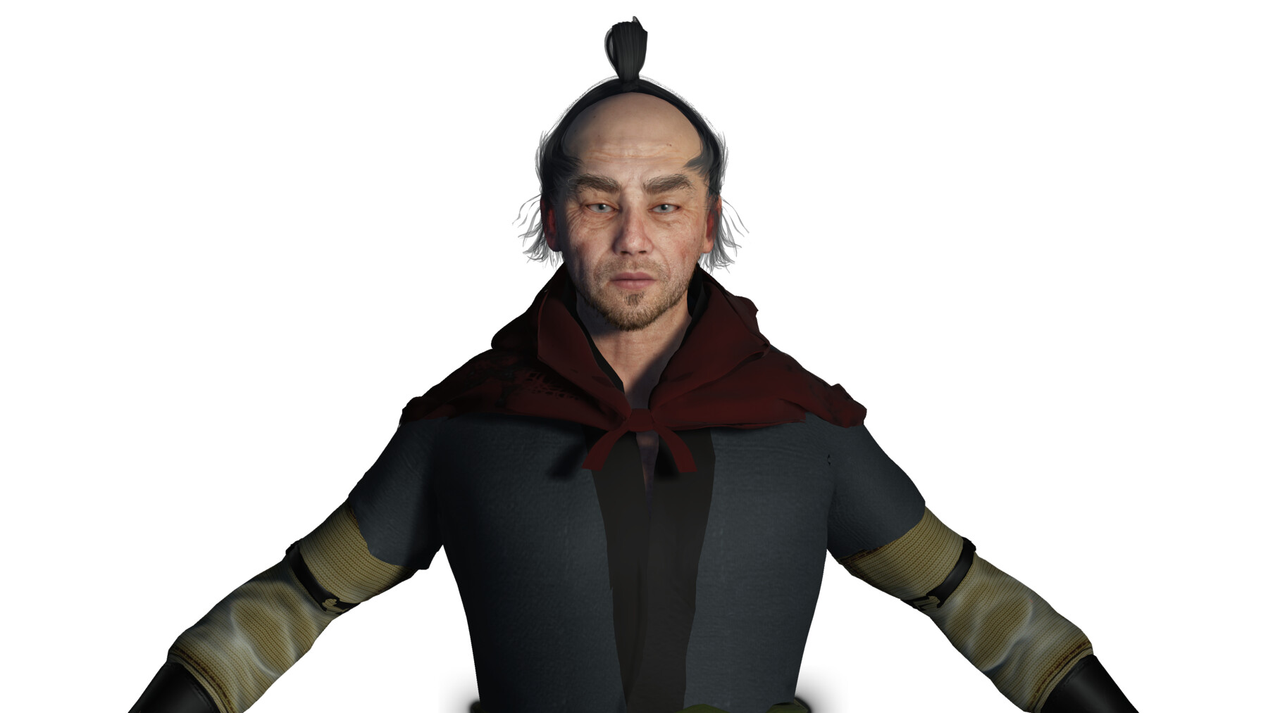 ArtStation - 3D REALISTIC MALE CHARACTER - OLD JAPANESE KNIGHT 01 ...