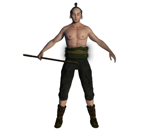 ArtStation - 3D REALISTIC MALE CHARACTER - OLD JAPANESE KNIGHT 01 ...