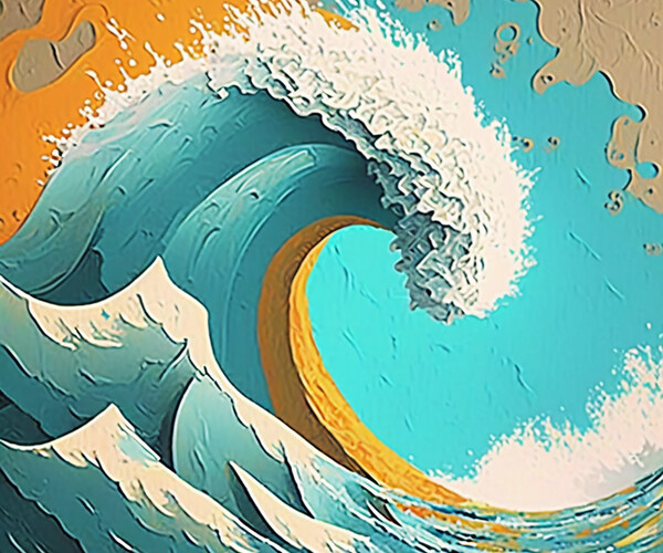 ArtStation - Stylishly Breaking Waves: When Nature's Brushstrokes Meet ...