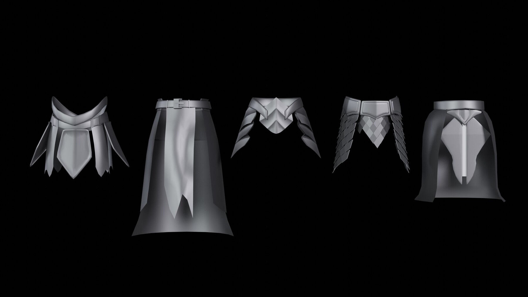 ArtStation - 25 BELT ARMOR BASEMESH-vol1 | Game Assets