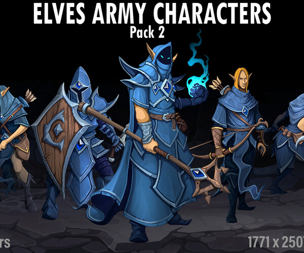 ArtStation - Elves Army Characters 02 | Game Assets