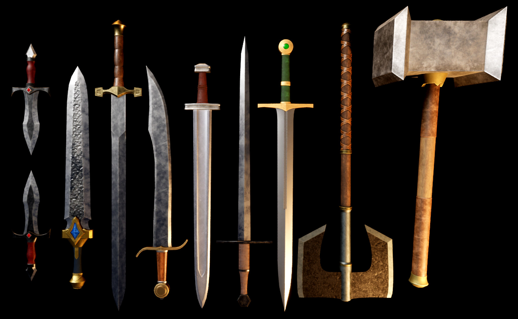 ArtStation - Fantasy Weapon Pack 01 | Game Assets