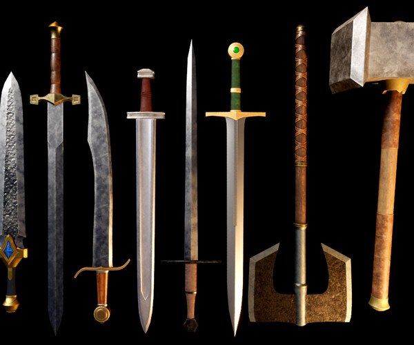 ArtStation - Fantasy Weapon Pack 01 | Game Assets