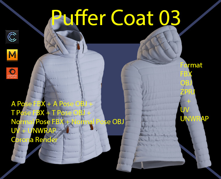 ArtStation - Puffer Coat 0 to 100 projects in marvelous and Clo3d ...
