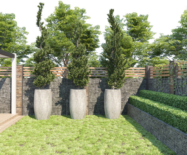ArtStation - House garden landscape 3d model | Resources