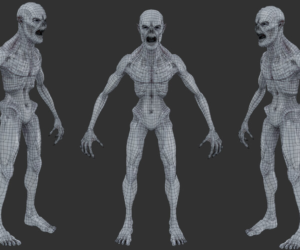 ArtStation - Ghoul Monster -Low poly - Game Ready - Rigged | Game Assets