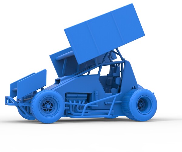 ArtStation - 3D printable Diecast Winged Sprint car Scale 1:25 | Resources