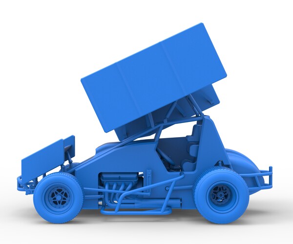 ArtStation - 3D printable Diecast Winged Sprint car Scale 1:25 | Resources