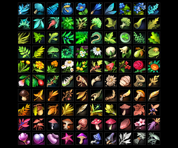 ArtStation - Alchemy Herbs Icons 02 | Game Assets