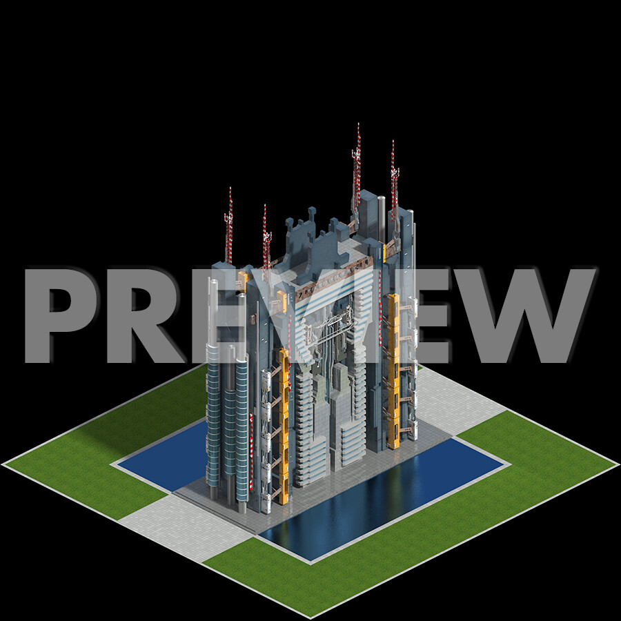 ArtStation - Architecture (Tile#0049, 2x2) – Dimetric Projection ...