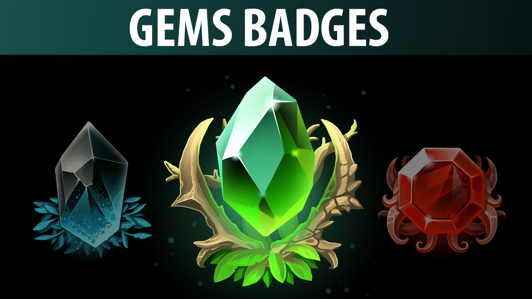 ArtStation - Gem Badges | Game Assets