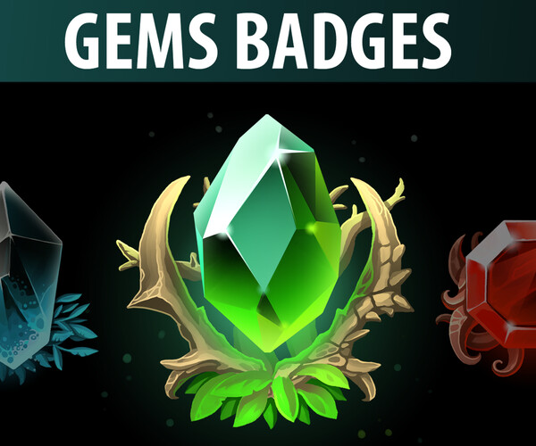 ArtStation - Gem Badges | Game Assets