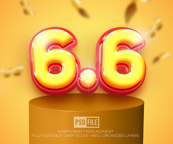 ArtStation - 3D 6.6. PSD fully editable text effect. Layer style PSD ...