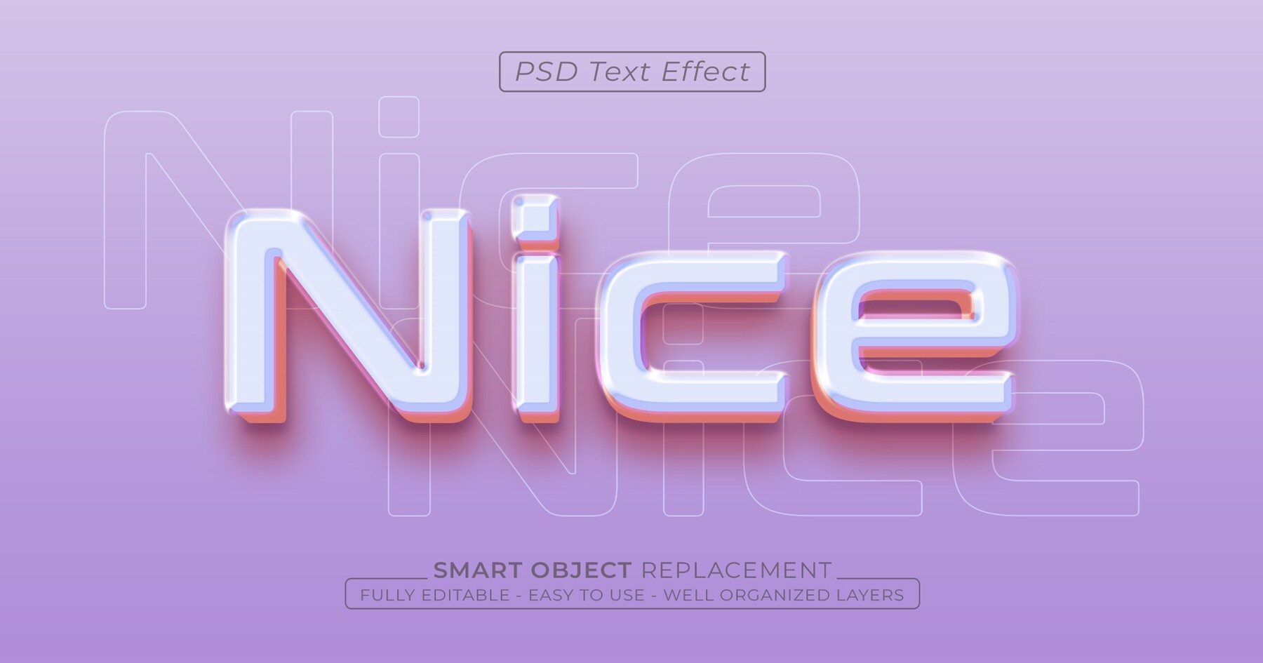ArtStation - 3D Nice. PSD fully editable text effect. Layer style PSD mockup template. | Artworks