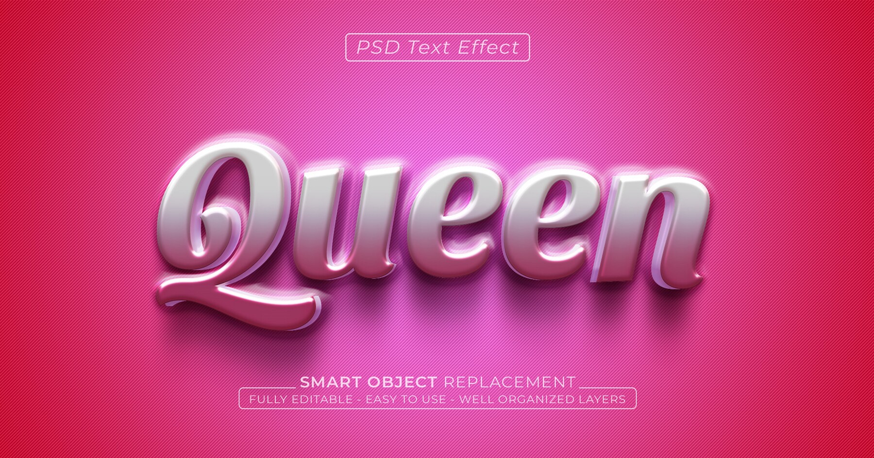 ArtStation - 3D Queen. PSD fully editable text effect. Layer style PSD ...