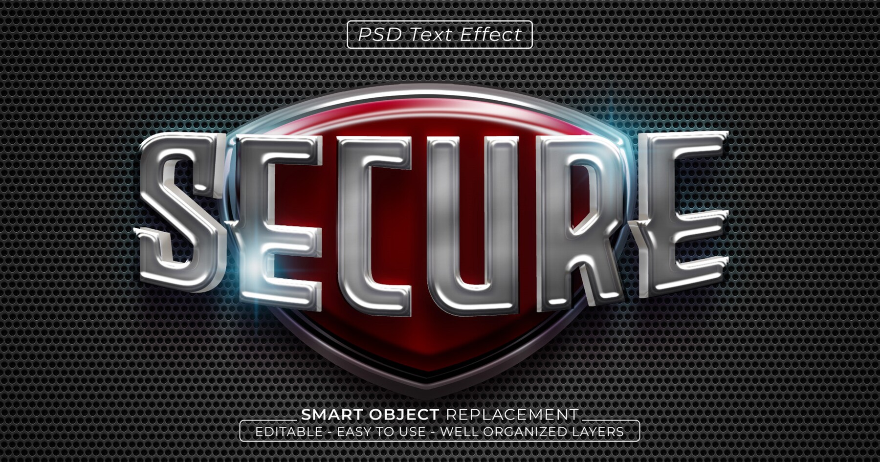 ArtStation - 3D Secure. PSD fully editable text effect. Layer style PSD mockup template. | Artworks
