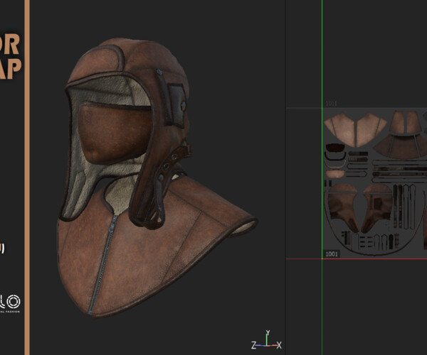 ArtStation - Men's aviator cap -VOL01 / Clo3d(MD) ProJect + Sbsar File ...