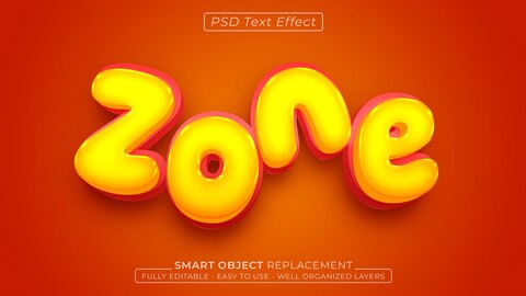 ArtStation - 3D Zone. PSD fully editable text effect. Layer style PSD ...