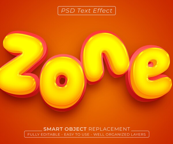 ArtStation - 3D Zone. PSD fully editable text effect. Layer style PSD ...