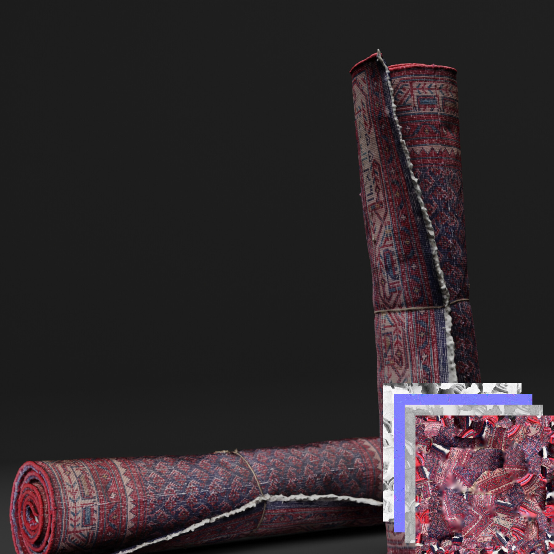ArtStation - Persian Rug (Rolled) | Resources