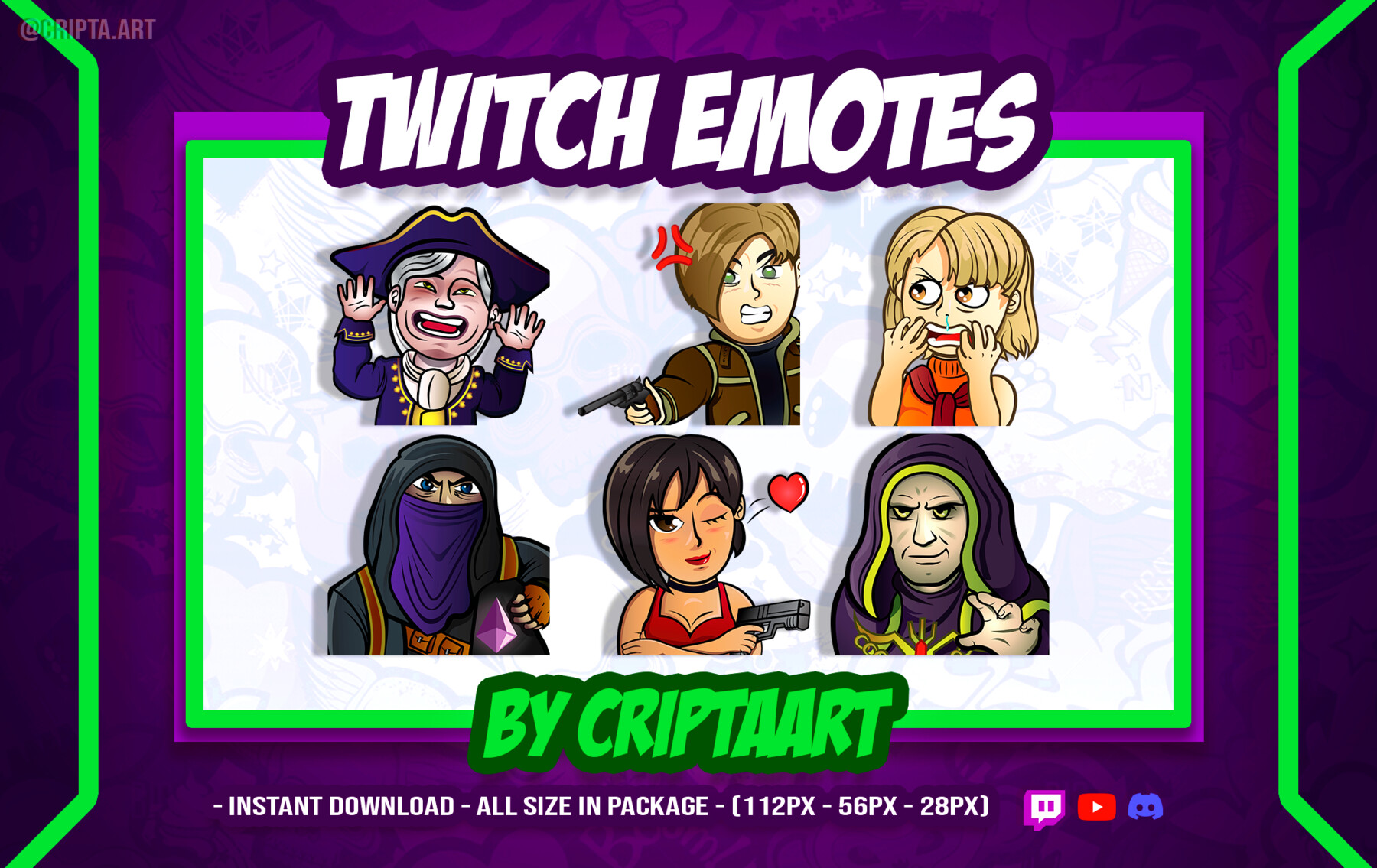 ArtStation - Twitch Emotes / Resident Evil 4 Emotes / Zombies Emote ...