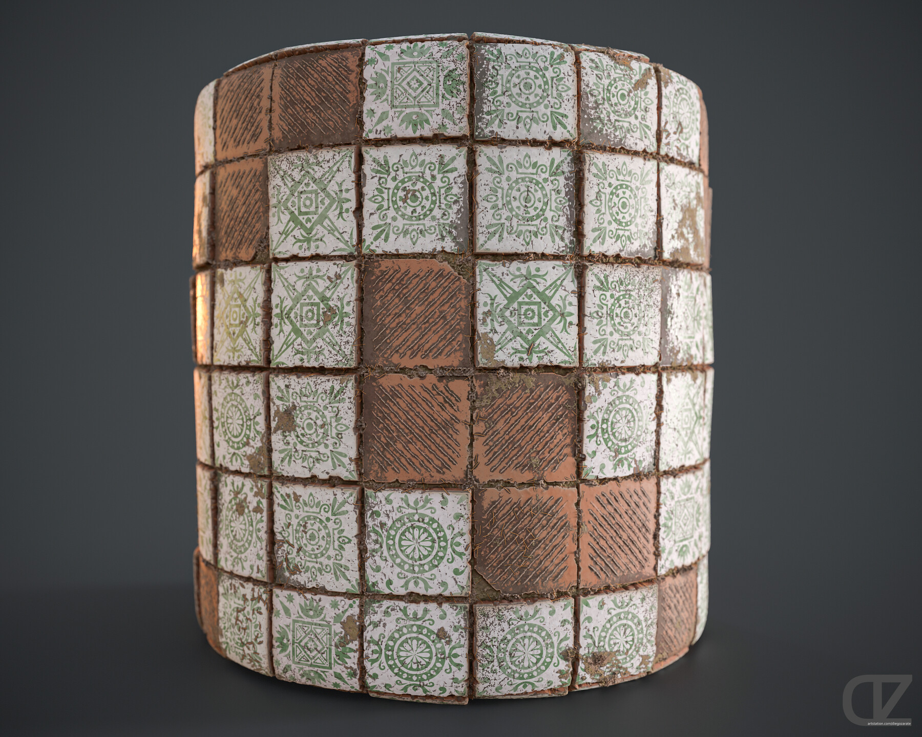 ArtStation - PBR - OLD CERAMIC TILES - 4K MATERIAL | Game Assets