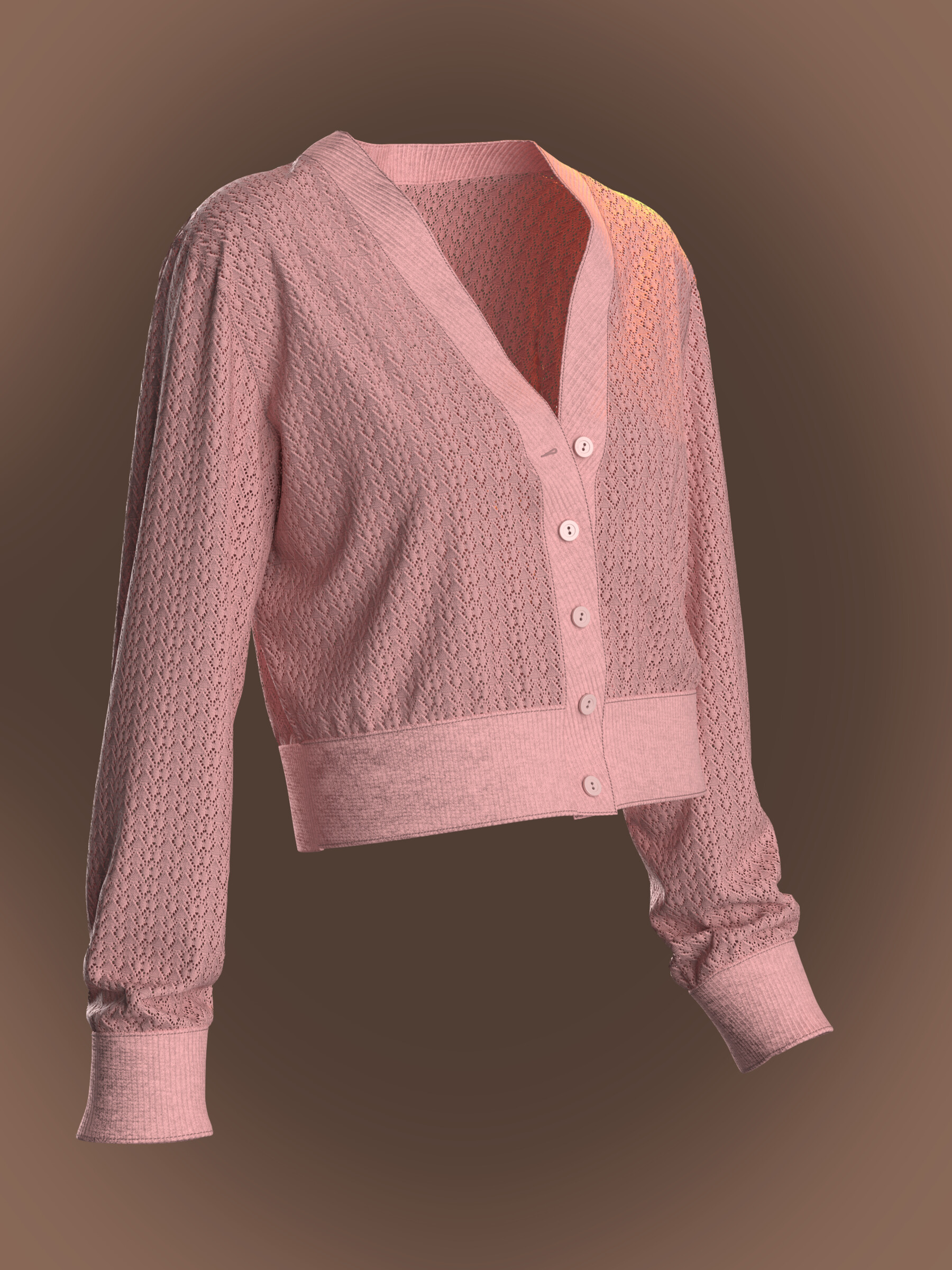 ArtStation - 3D SOFT PINK KNITWEAR CARDIGAN | Resources