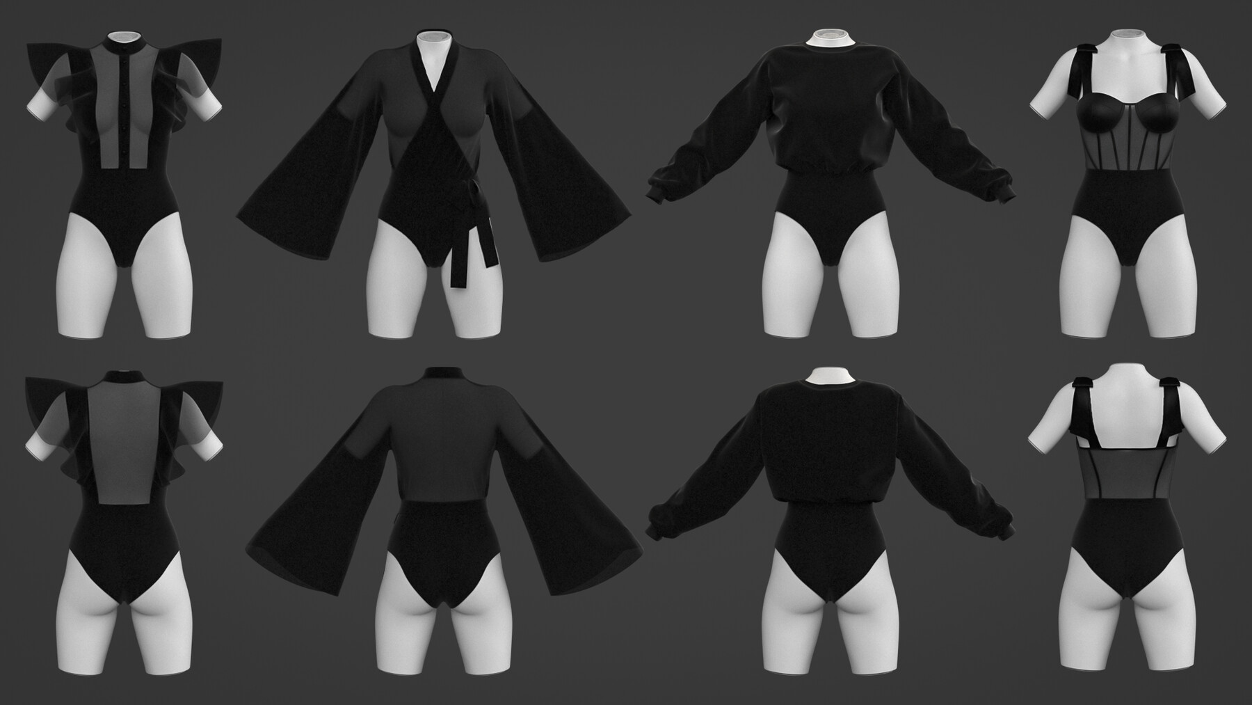 ArtStation - Bodysuit set / Marvelous Designer/Clo3D project file + OBJ ...