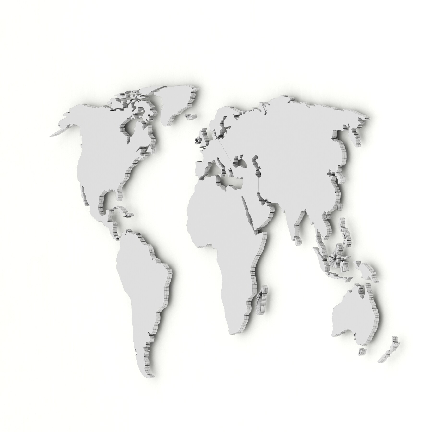 ArtStation - 3D model of world map wall decoration with light | Resources