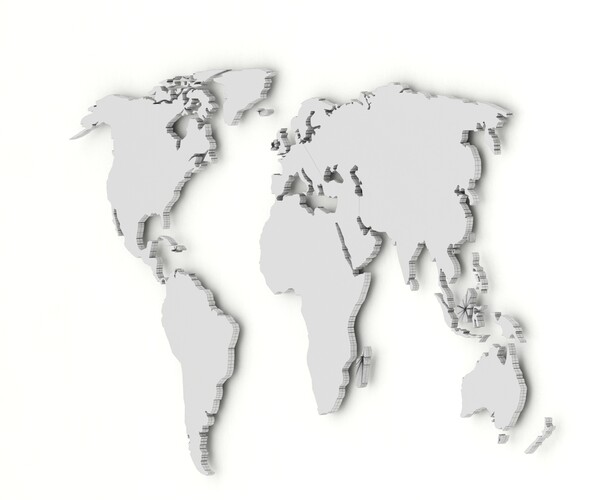 ArtStation - 3D model of world map wall decoration with light | Resources