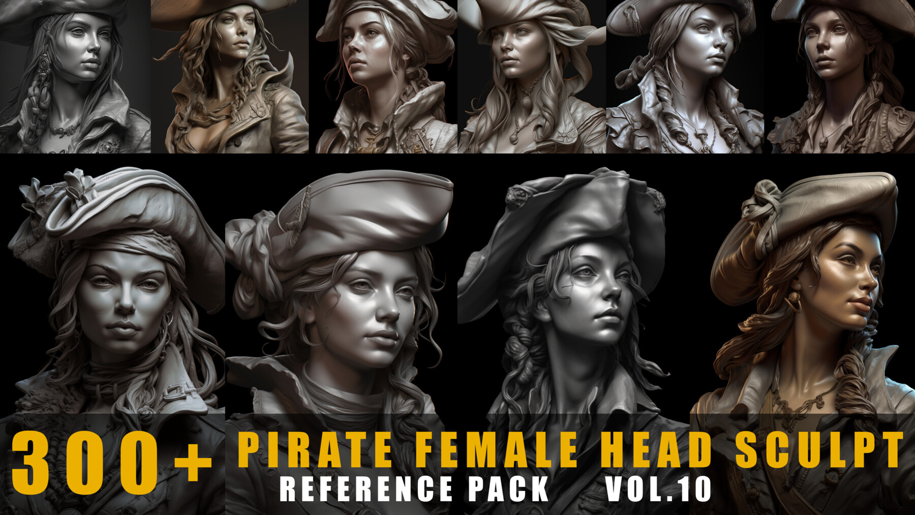 ArtStation - 300+ Pirate Female Head Sculpt - References Pack Vol.10 ...