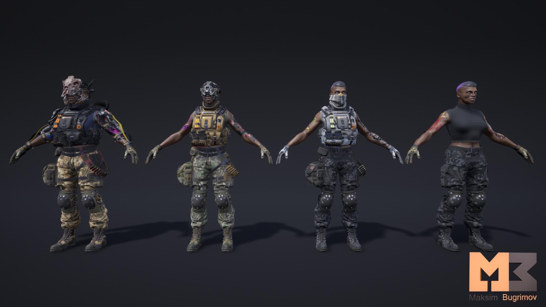 ArtStation - Female Soldiers (Pack) | Game Assets