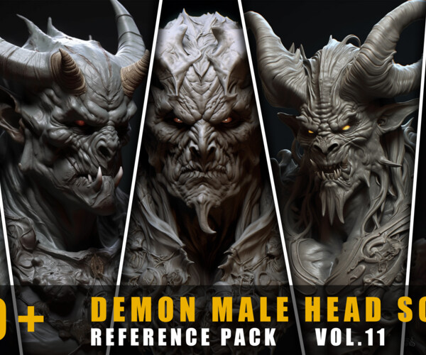 ArtStation - 300+ Demon Male Head Sculpt - References Pack Vol.11 ...