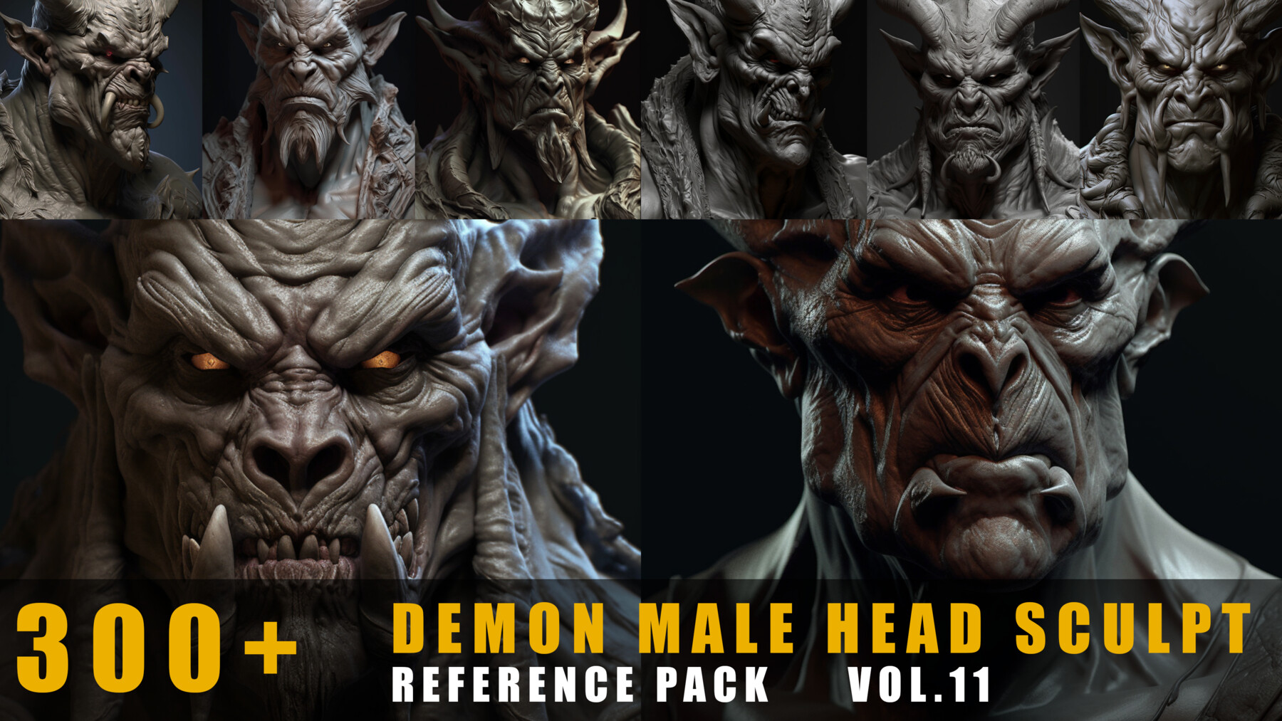 ArtStation - 300+ Demon Male Head Sculpt - References Pack Vol.11 ...