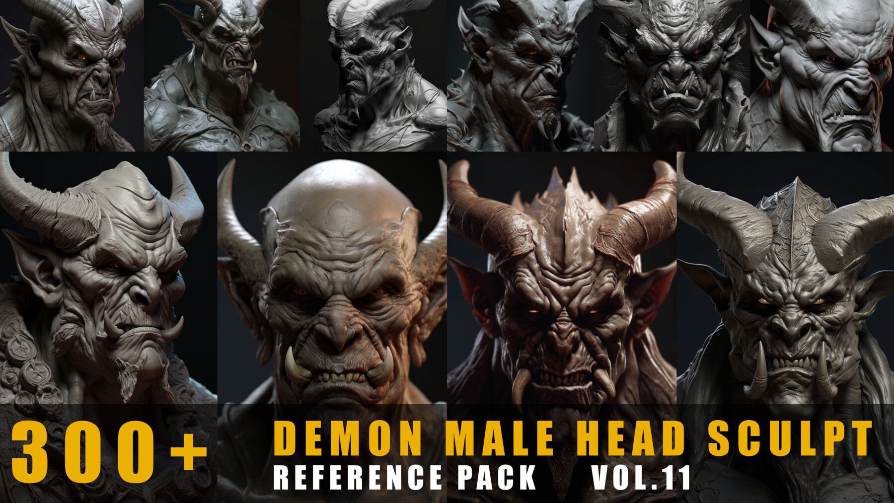 ArtStation - 300+ Demon Male Head Sculpt - References Pack Vol.11 ...