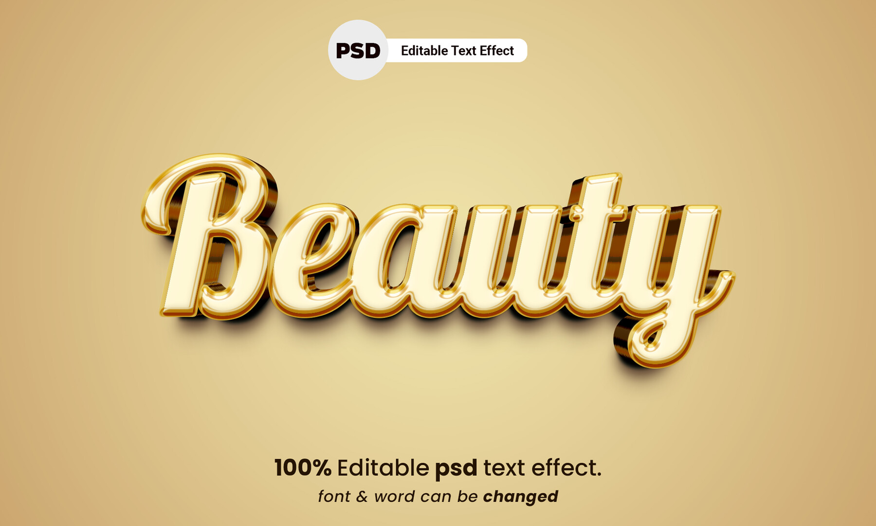 ArtStation - 3D Beauty. PSD fully editable text effect. Layer style PSD ...