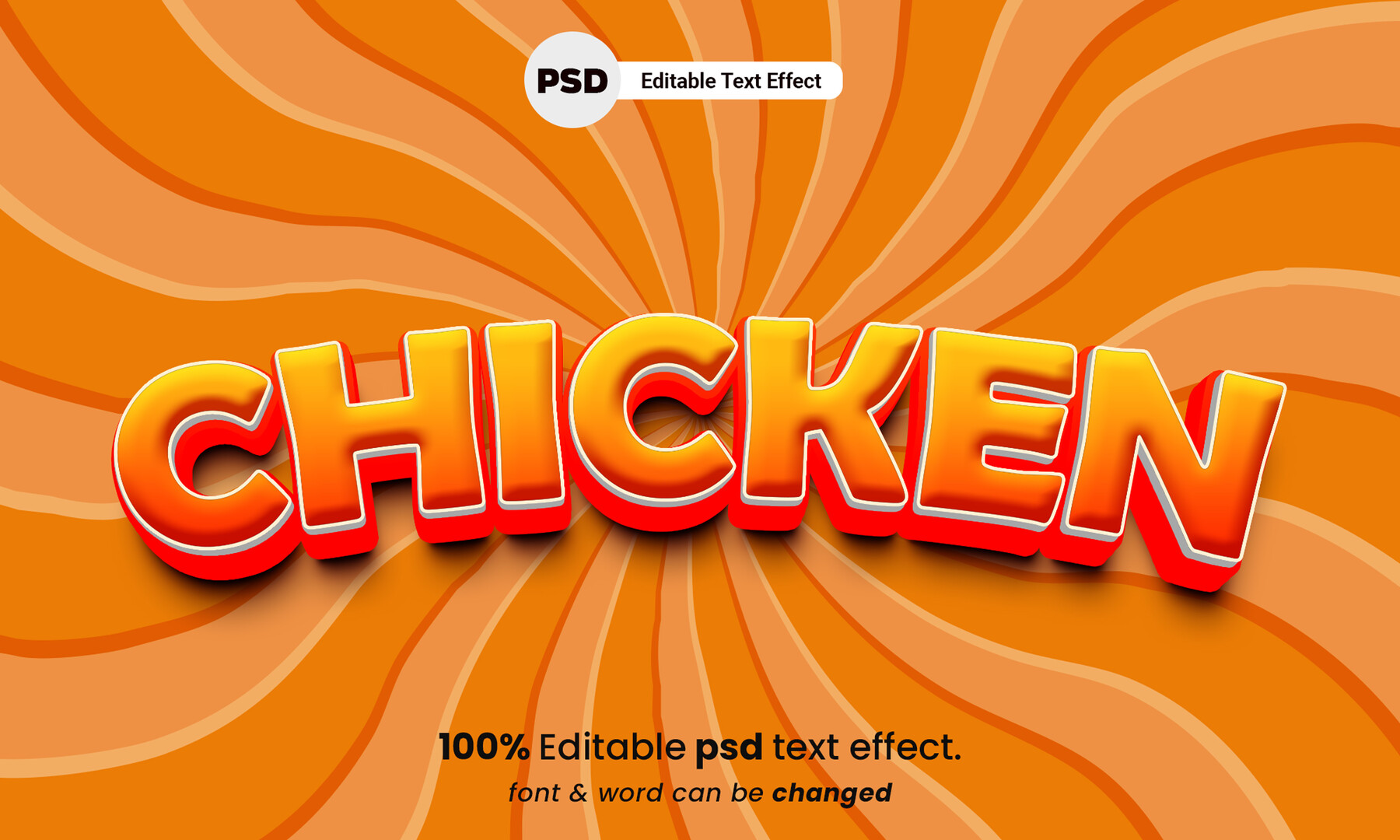 ArtStation - 3D Chicken. PSD fully editable text effect. Layer style ...