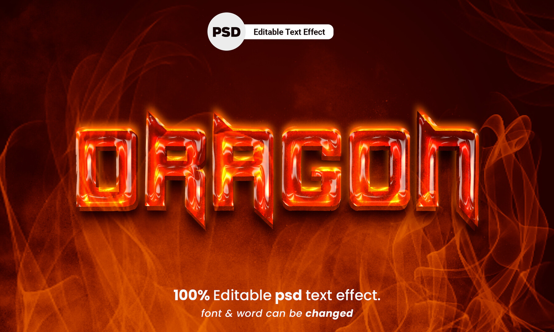 ArtStation - 3D Dragon. PSD fully editable text effect. Layer style PSD ...