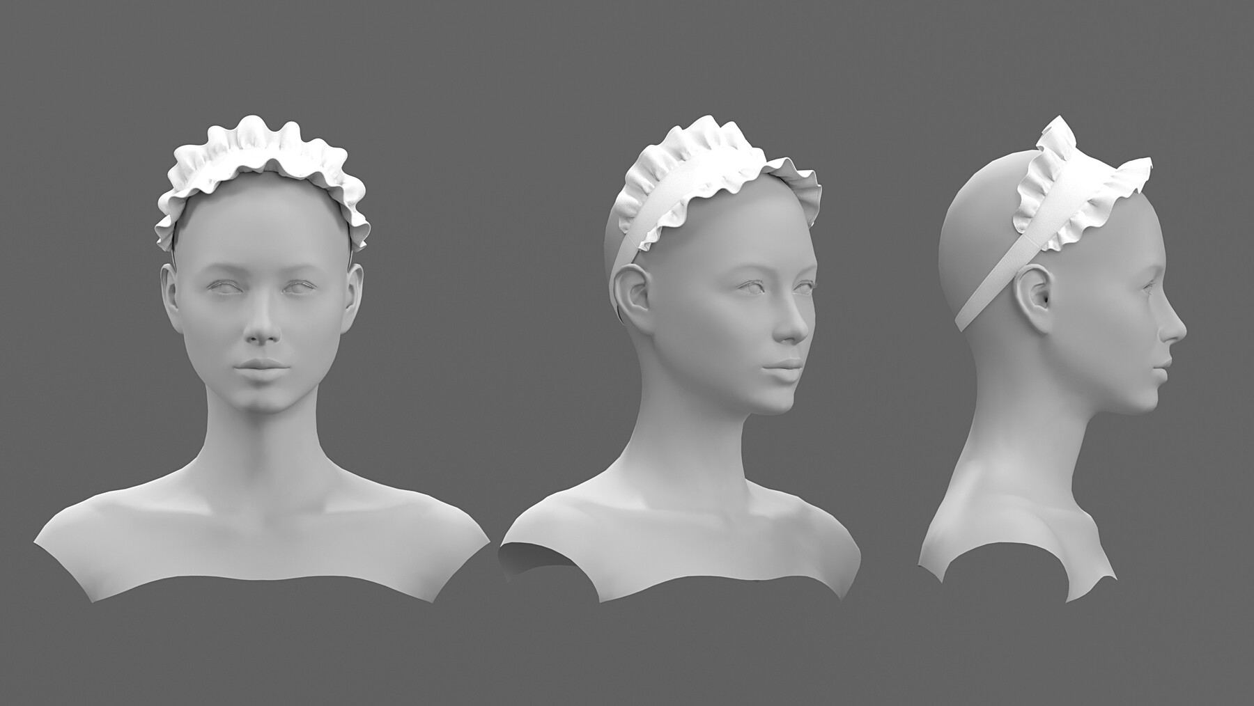 ArtStation - Maid Dress + 4 Headpieces | Resources