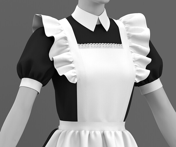 ArtStation - Maid Dress + 4 Headpieces | Resources
