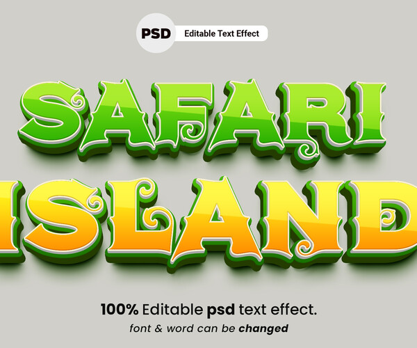 ArtStation - 3D Safari Island. PSD fully editable text effect. Layer ...