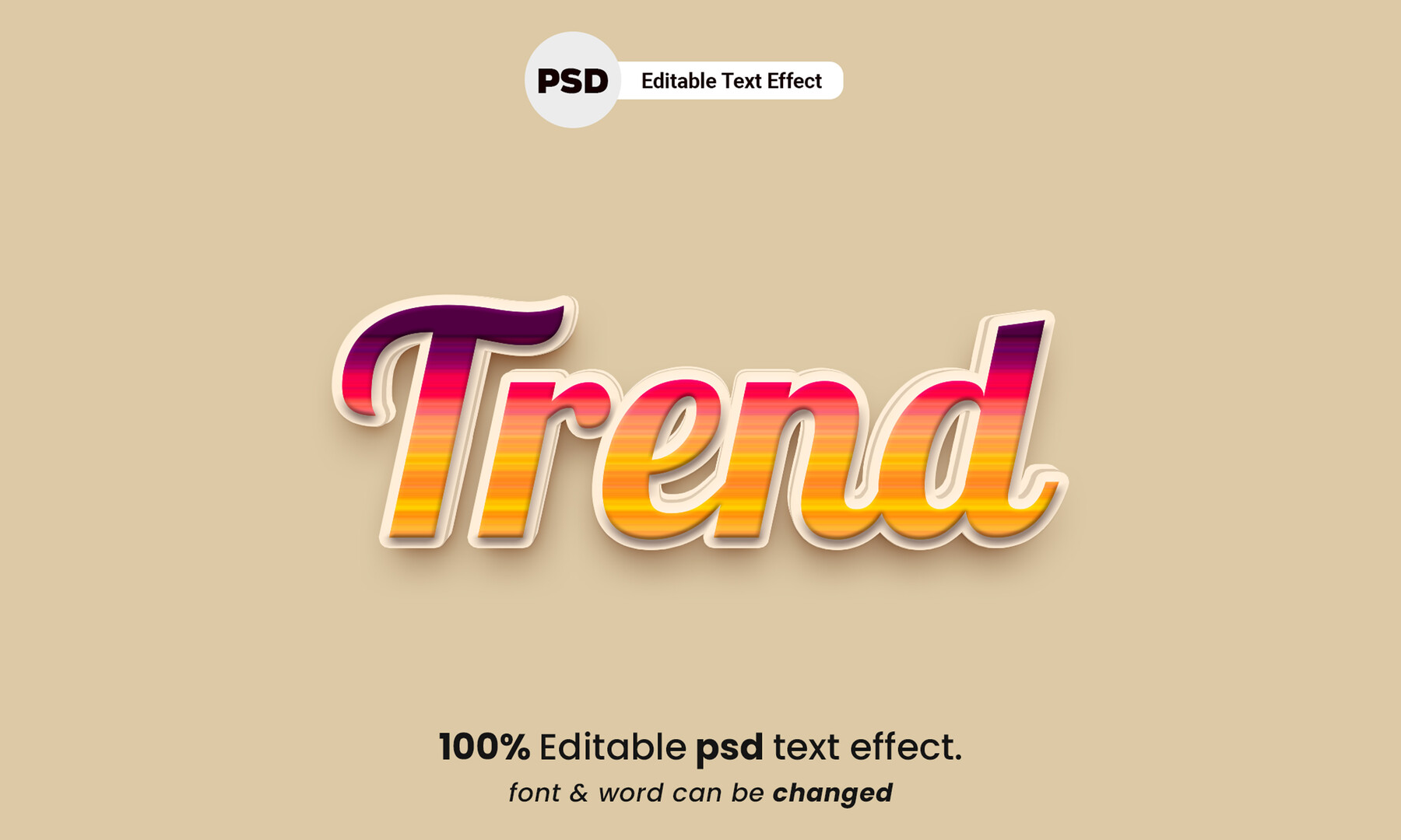 ArtStation - 3D Trend. PSD fully editable text effect. Layer style PSD ...