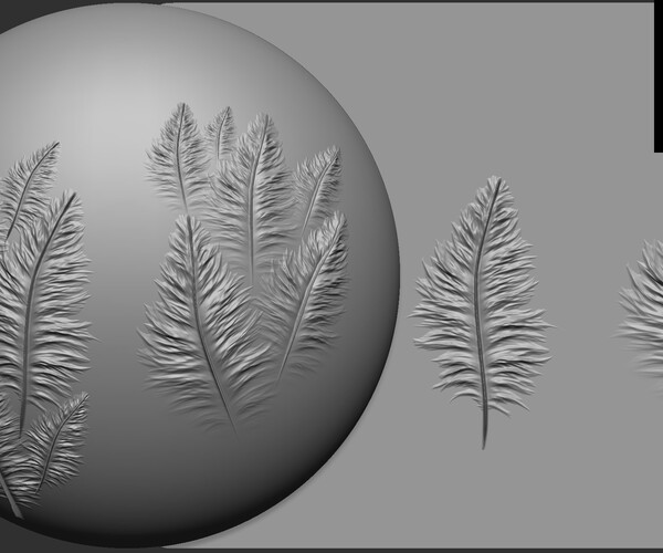 ArtStation - 40 Fantasy Feathers | Alphas, Displacement, Diffuse | Brushes